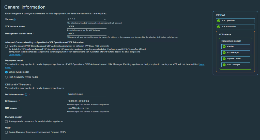 VCF 9 Deployment PART2: VCF deployment. – BlanketVM