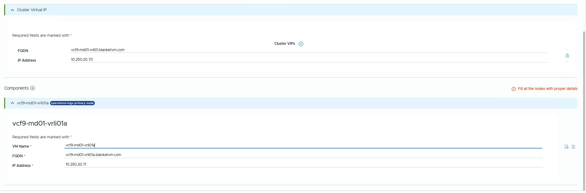VCF 9 Deployment PART3: VCF Operation for Logs deployment. – BlanketVM